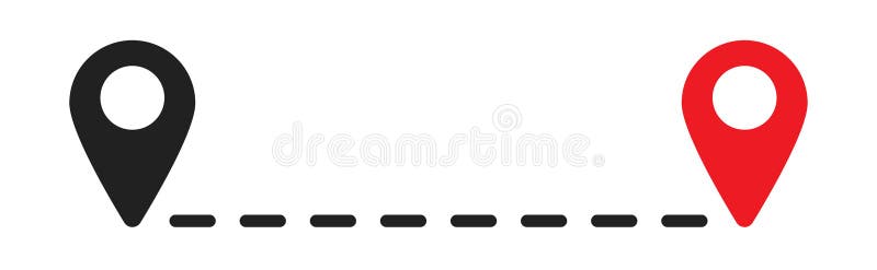 Path Point in Line Style. Vector Flat Map Way Concept Stock Vector ...