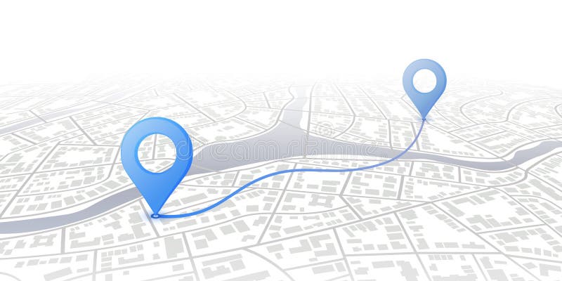 Path from Point To the Intended Goal, Destinations, Signs. Roads on Map ...