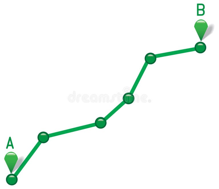 Path from Point a To Point B Stock Vector - Illustration of path ...