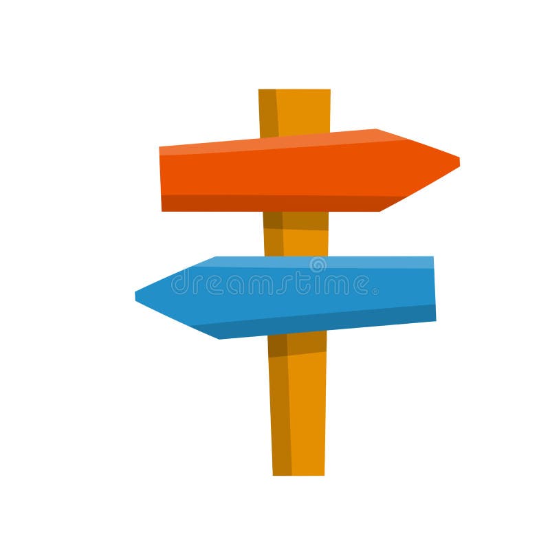 Path Pointer with Red and Blue Plate. Stock Vector - Illustration of ...