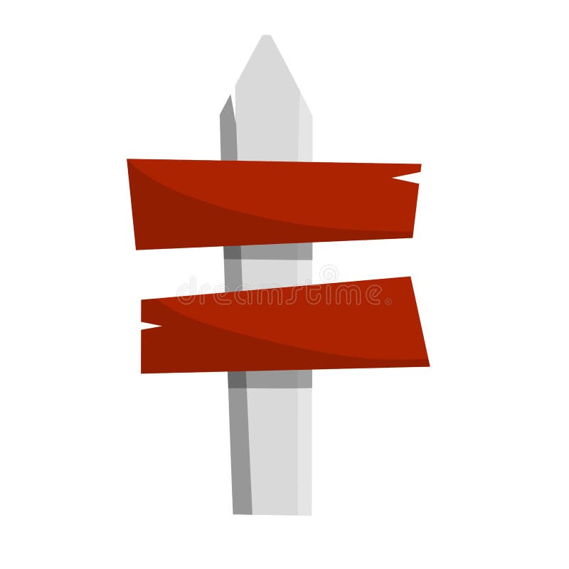 Path Pointer with Red Plate. Route Information Index. Cartoon Flat ...