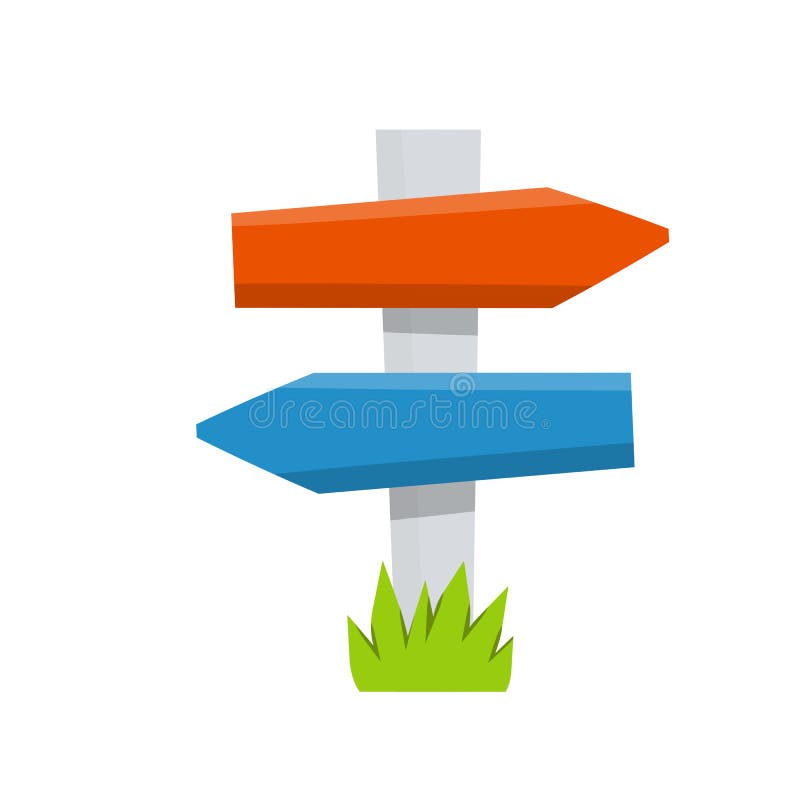 Path Pointer with Red Plate. Direction Way. Stock Vector - Illustration ...