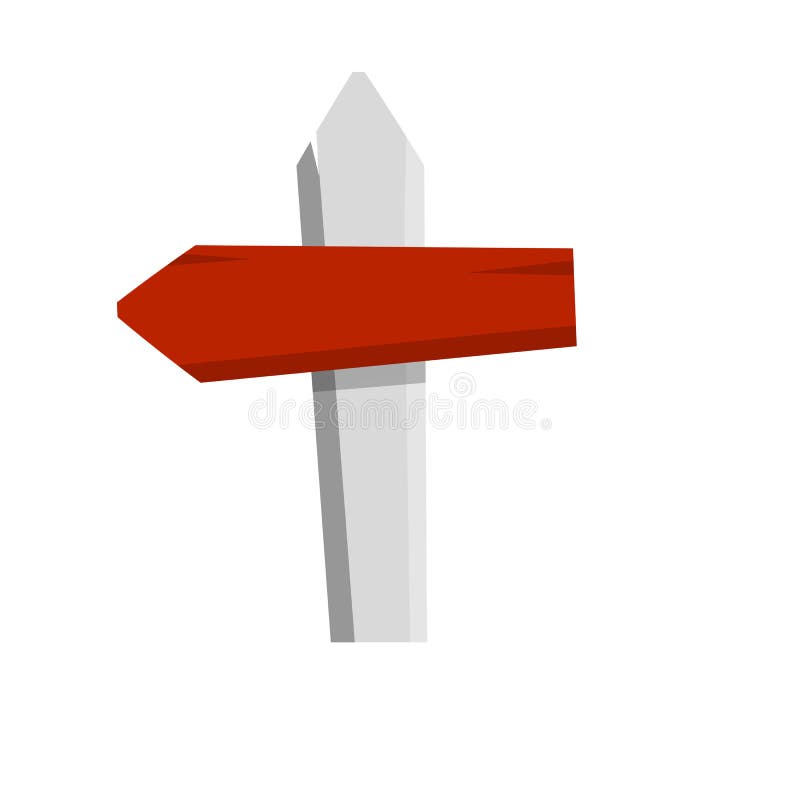 Path Pointer with Red Plate. Direction Way. Stock Vector - Illustration ...