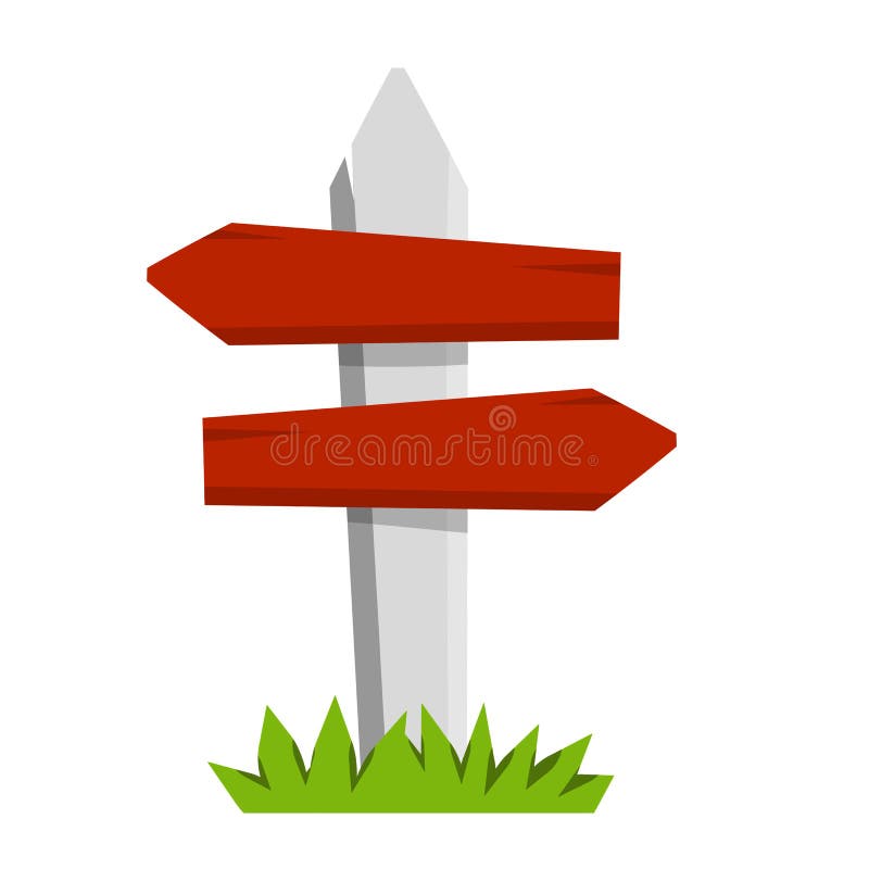 Path Pointer with Red Plate. Direction Way. Stock Vector - Illustration ...