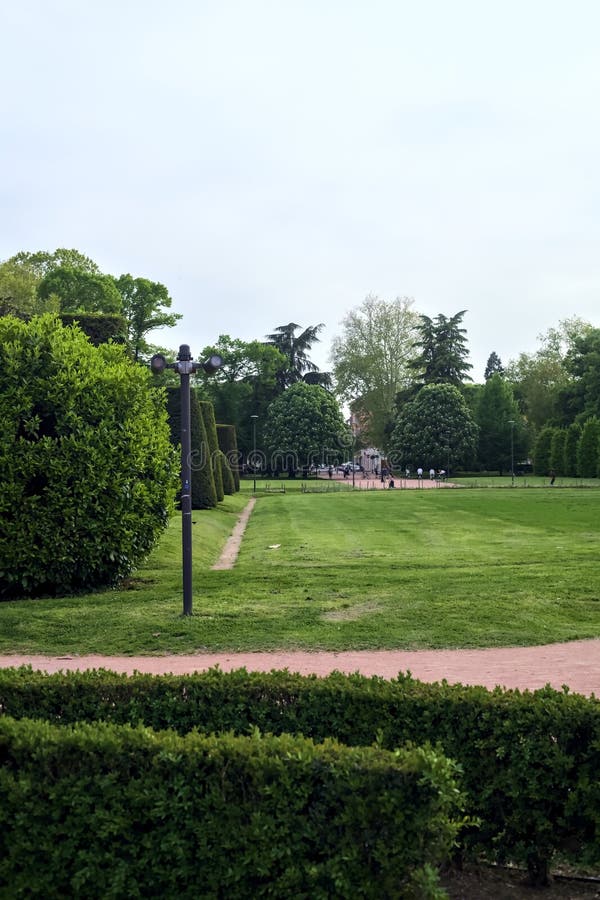 Path in a Public Park in an Italian Town at Sunset Stock Image - Image ...