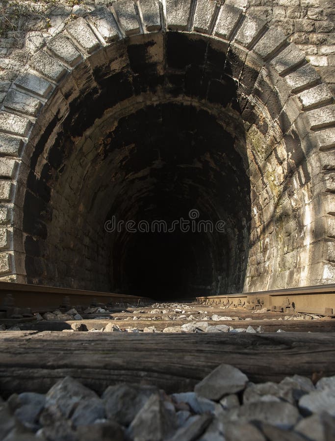 Path into the Railway Tunnel Stock Image - Image of railroad, tunnel ...