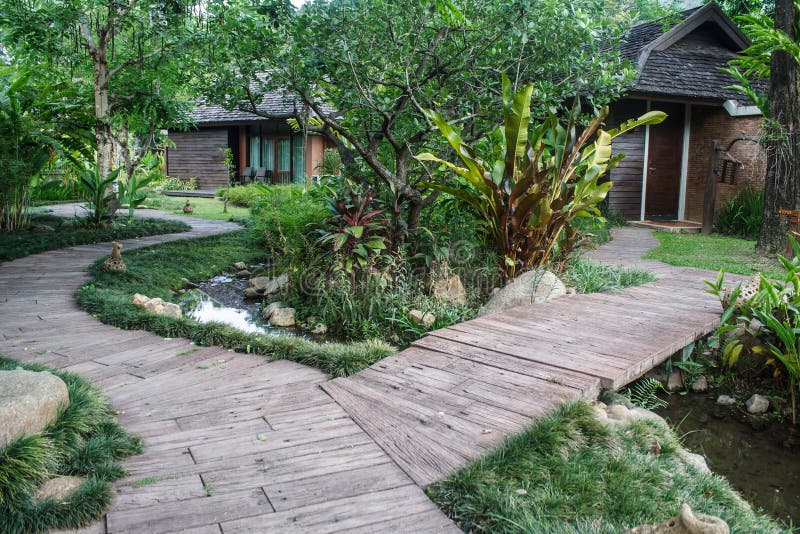 Path in the resort park. stock image. Image of walkway - 30948835