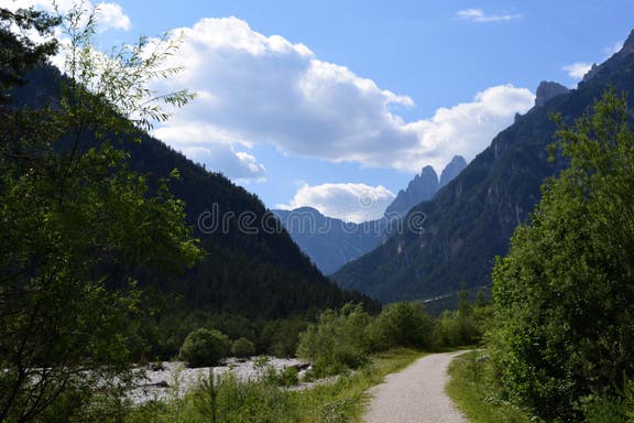 Path in the riverbed stock image. Image of dolomite - 198036263