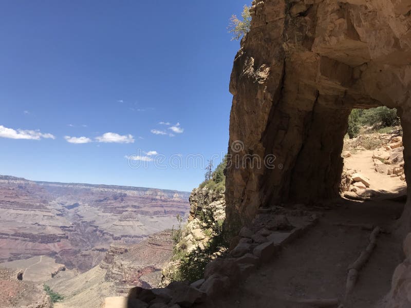 Path through a Rock in the Grand Canyon Stock Image - Image of ...
