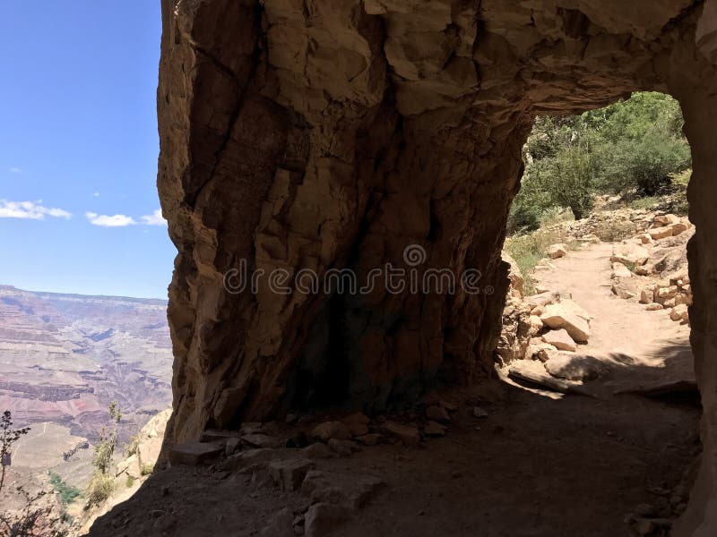 Path through a Rock in the Grand Canyon Stock Photo - Image of remote ...