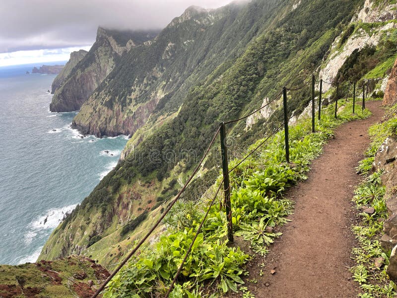 Path in the Rocks Over the Ocean Stock Image - Image of beautiful ...