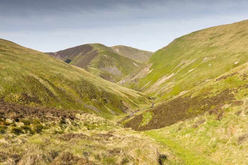 A Path through the Hills and Clouds Stock Image - Image of landscape ...