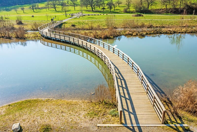 Path through Rural Landscape Over Water Stock Image - Image of river ...