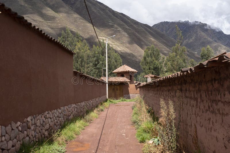 Path in Rural Scene in Peruvian Andes. Stock Image - Image of house ...