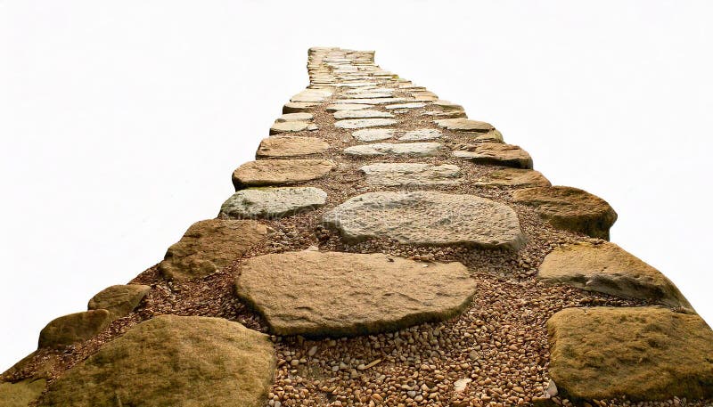 A Path of Rustic Stones Leading into a Serene, Open Landscape Stock ...