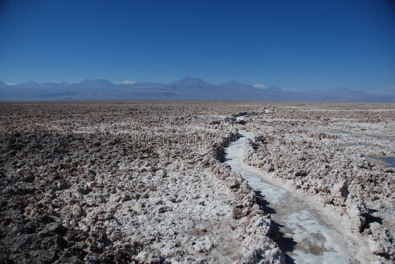 Path in a salt desert stock photo. Image of travel, peak - 16681292