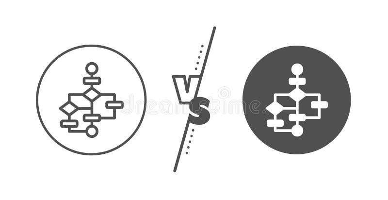 Block Diagram Line Icon. Path Scheme Sign. Vector Stock Vector ...