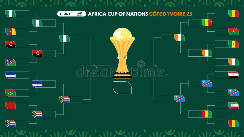 Path Semi-Finals Flags Emblems African Nations 2023 Teams Countries ...