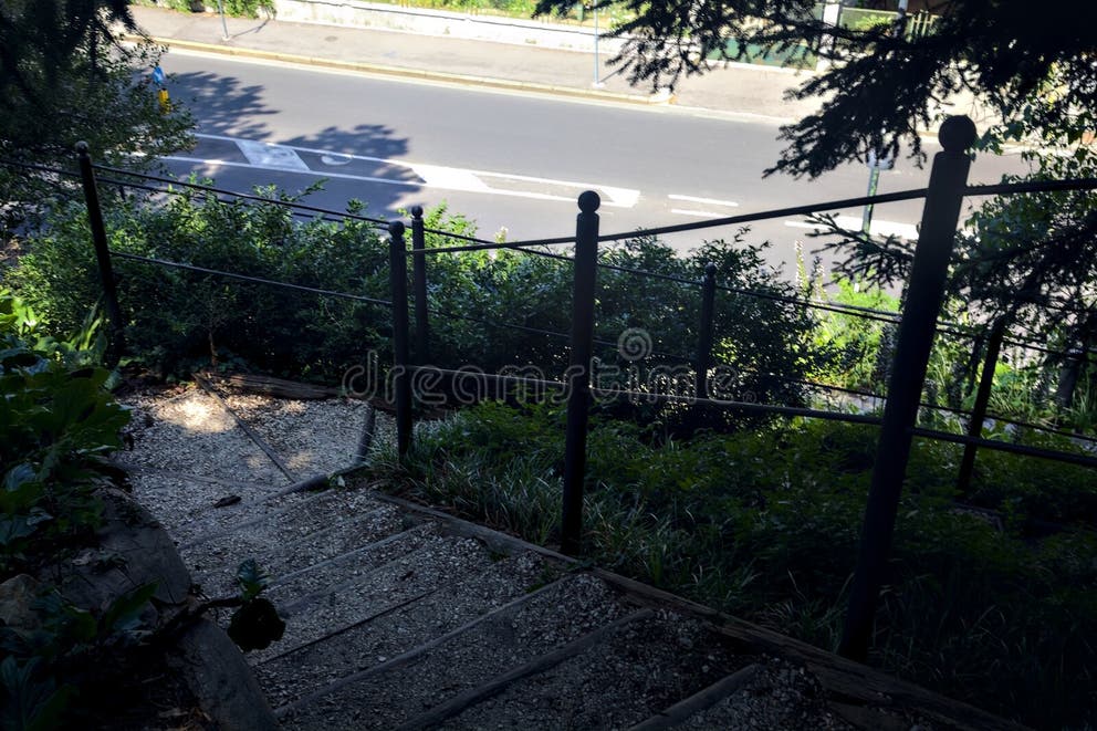 Path Shaped As a Staircase in the Shade Stock Image - Image of natural ...