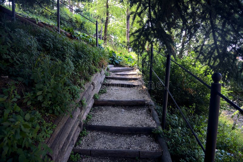 Path Shaped As a Staircase in the Shade Stock Photo - Image of footpath ...