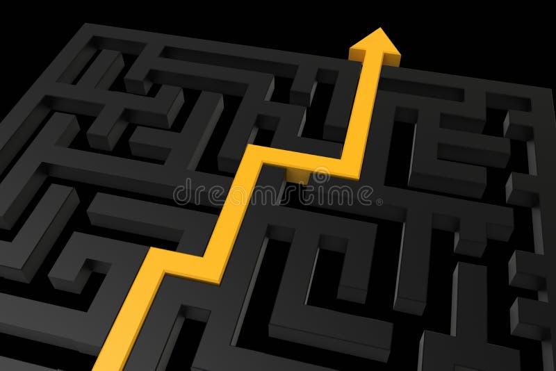 Path Showing the Direction Out of the Maze Stock Illustration ...