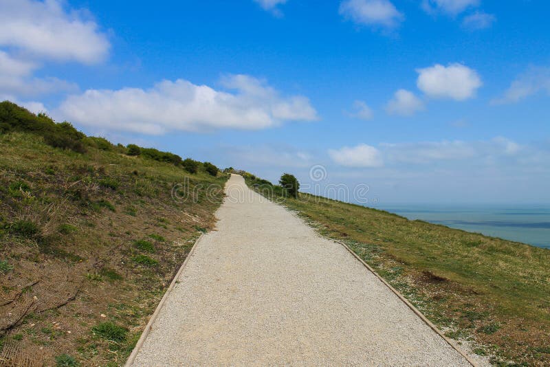 Path on Slope, White Cliffs of Devon Stock Photo - Image of adventure ...