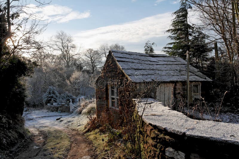 Path through snow scene stock image. Image of winter, snow - 666903
