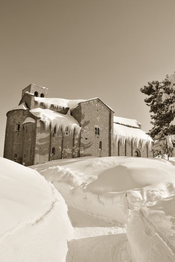 Path in the Snow To the Old Church Stock Photo - Image of historic ...