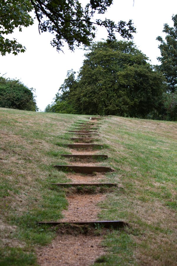 Path of Stairs in British Park Stock Photo - Image of wood, walkway ...