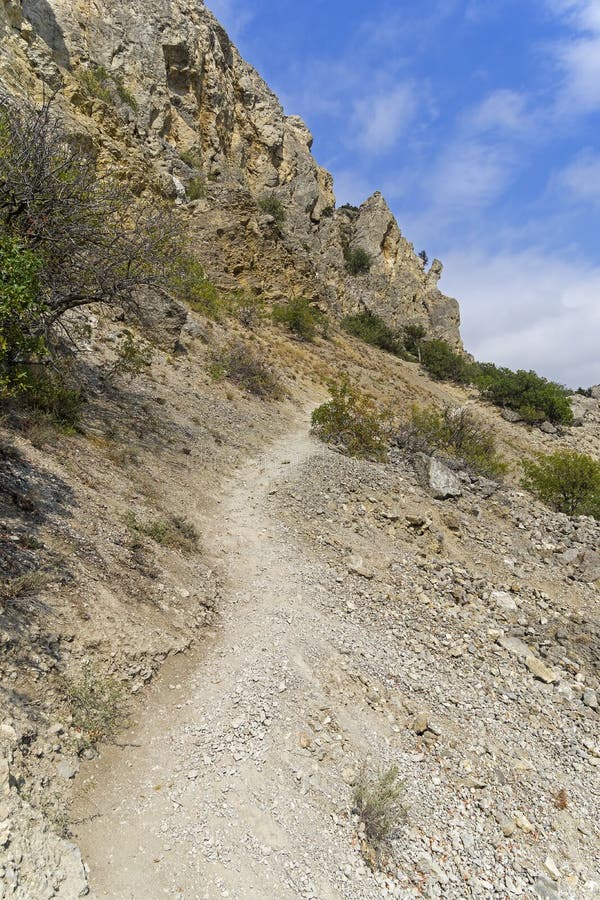 Footpath on a Steep Coastal Mountain Stock Image - Image of ...