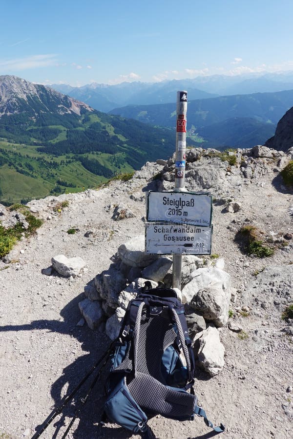 A Path through Steigl Pass in the Austrian Alps Stock Image - Image of ...