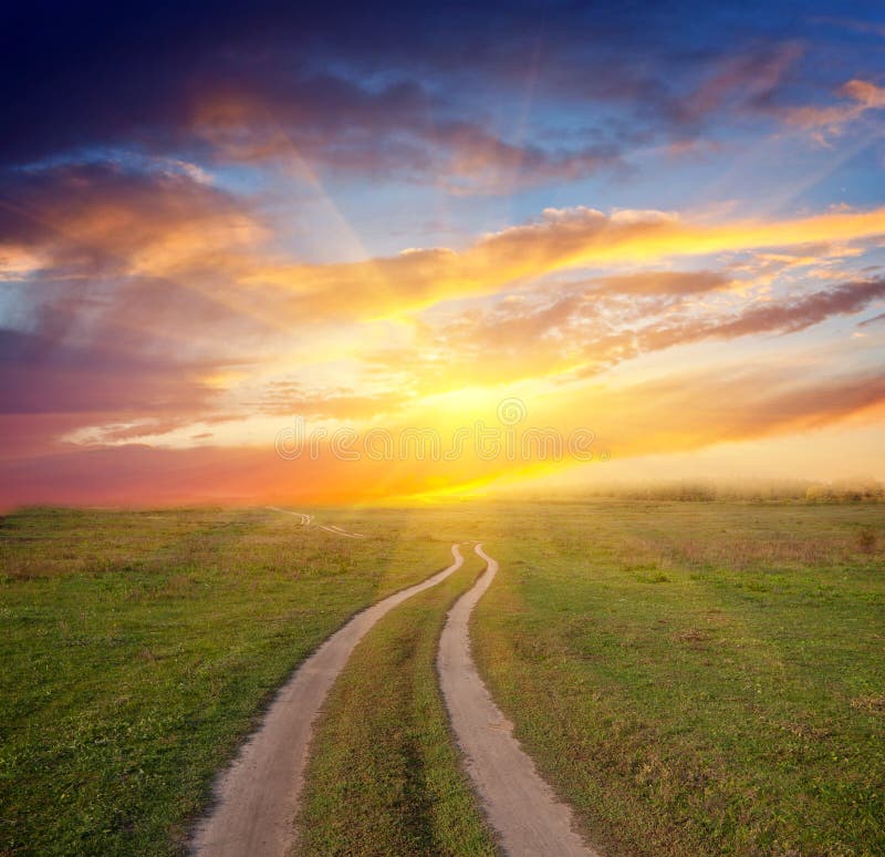 Sunset path stock image. Image of trees, light, color - 17131335