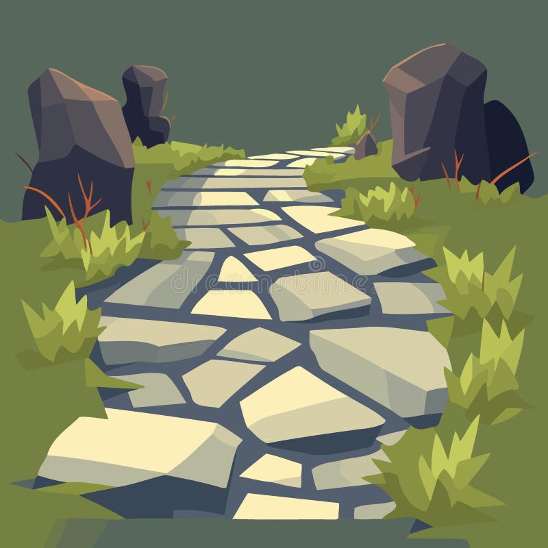 Path with stone tiles stock vector. Illustration of park - 272509994