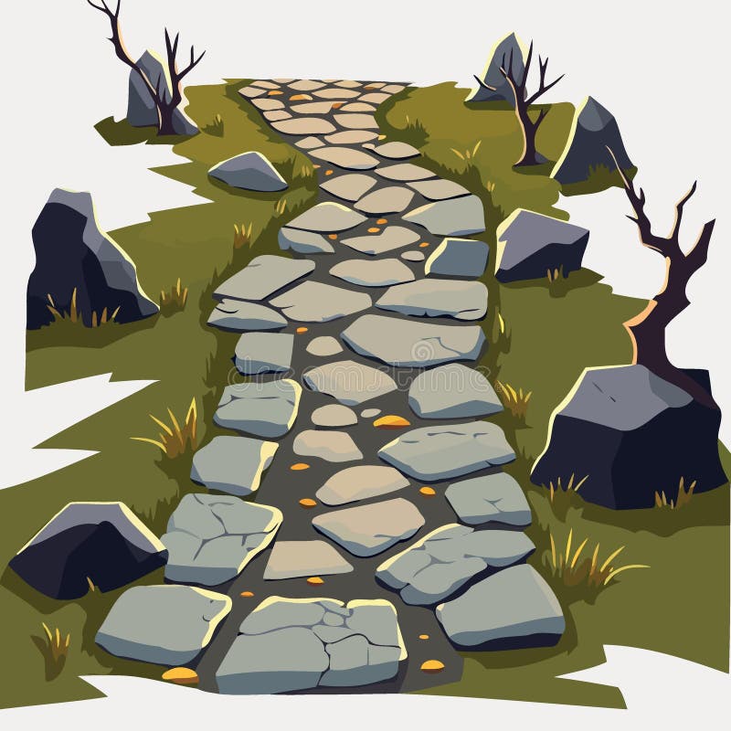 Path with stone tiles stock vector. Illustration of rock - 272510024