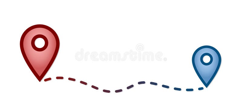 Path Symbol with Map Markers. Stock Vector - Illustration of path, road ...
