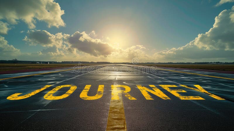 Path To Adventure: JOURNEY on Beauty Runway. Stock Illustration ...