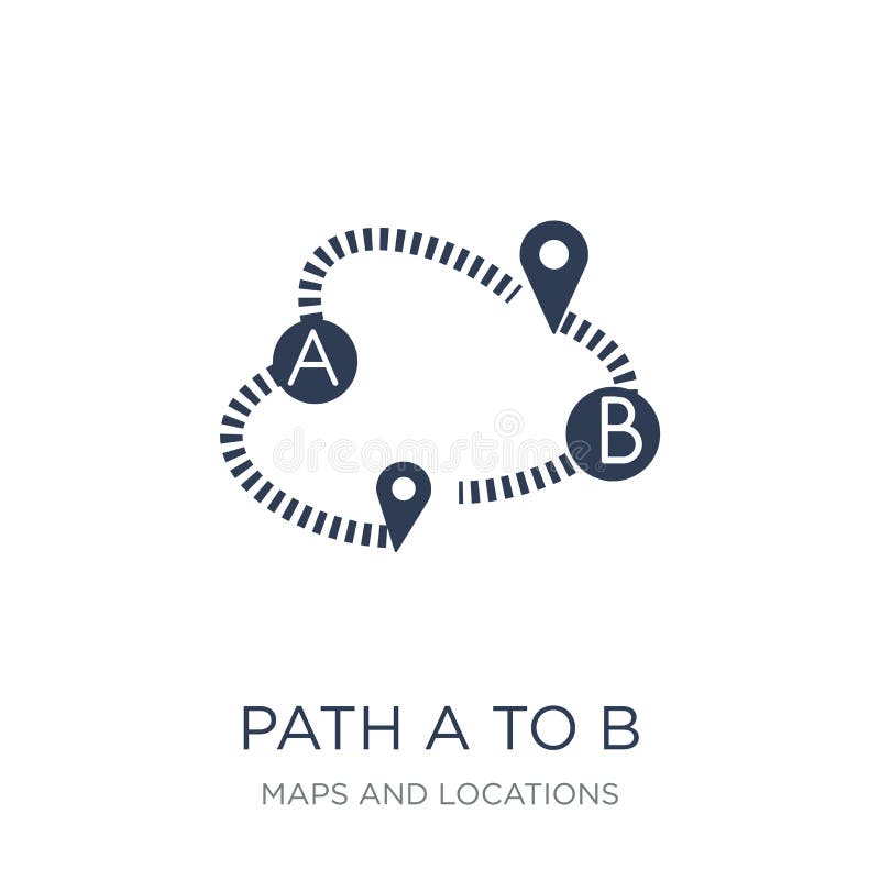 Path a To B Icon. Trendy Flat Vector Path a To B Icon on White B Stock ...