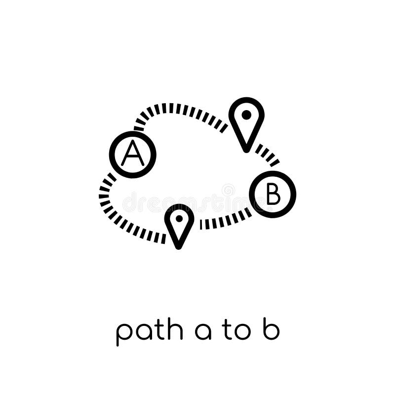 Path a To B Icon. Trendy Modern Flat Linear Vector Path a To B I Stock ...