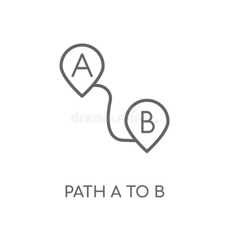 Path a To B Icon. Trendy Path a To B Logo Concept on White Background ...