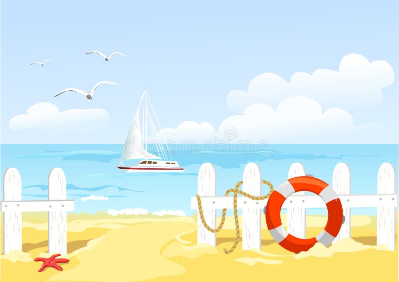 Beach town stock vector. Illustration of recreation, cafe - 28834953