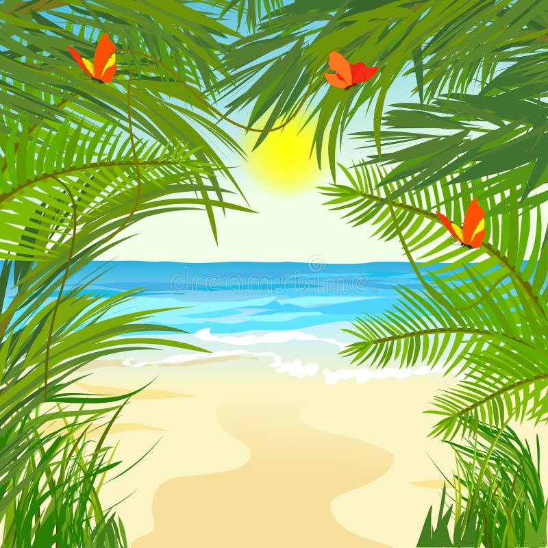Path To the Beach from the Rainforest Stock Vector - Illustration of ...