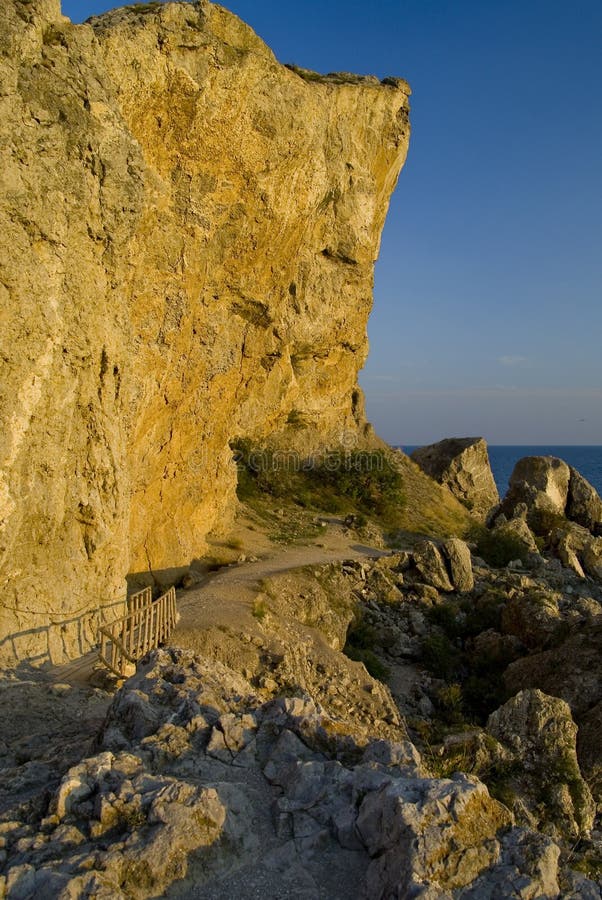 The Path To the Coastal Cliffs Stock Photo - Image of blue, nature ...