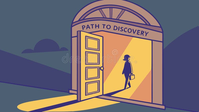 Path To Discovery Door, Symbolizing Exploration, Vector Design ...