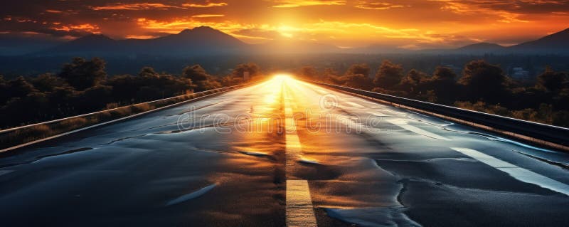 A Path To Explore Black Asphalt Road and White Lines Leading To the ...