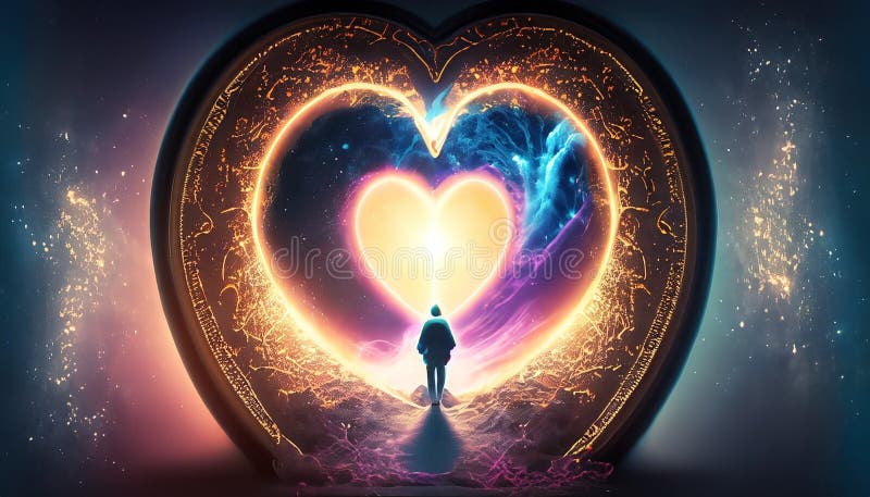 Path To Glowing Heart Suitable As Cover Stock Illustration ...