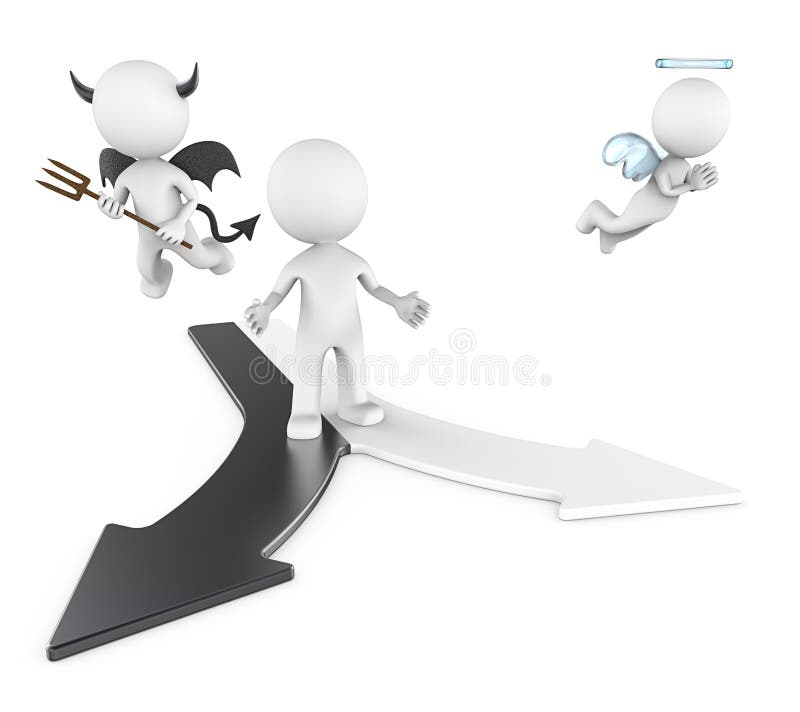 Path to good or evil stock illustration. Illustration of angle - 76106382