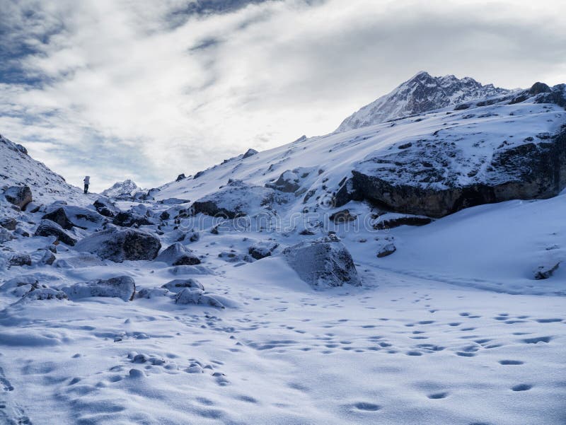 Path To Gorak Shep on Everest Base Camp Trek Stock Photo - Image of ...
