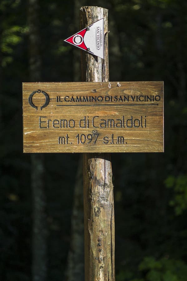 Hermitage Trail of Camaldoli Stock Image - Image of arrow, mountain ...