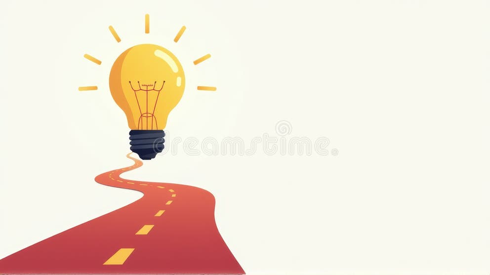 The Path To Innovation a Bright Idea Stock Illustration - Illustration ...