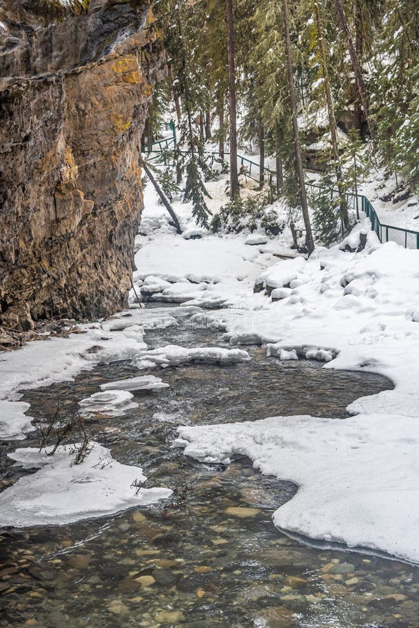 Path to Johnston Waterfall stock image. Image of canyon - 260230187